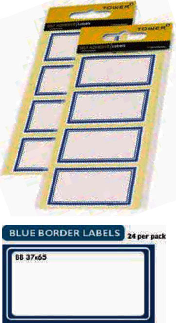 TOWER BLUE BORDER LABELS