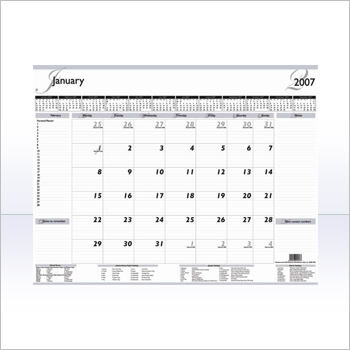 DESK PAD CALENDER WITH CORNERS